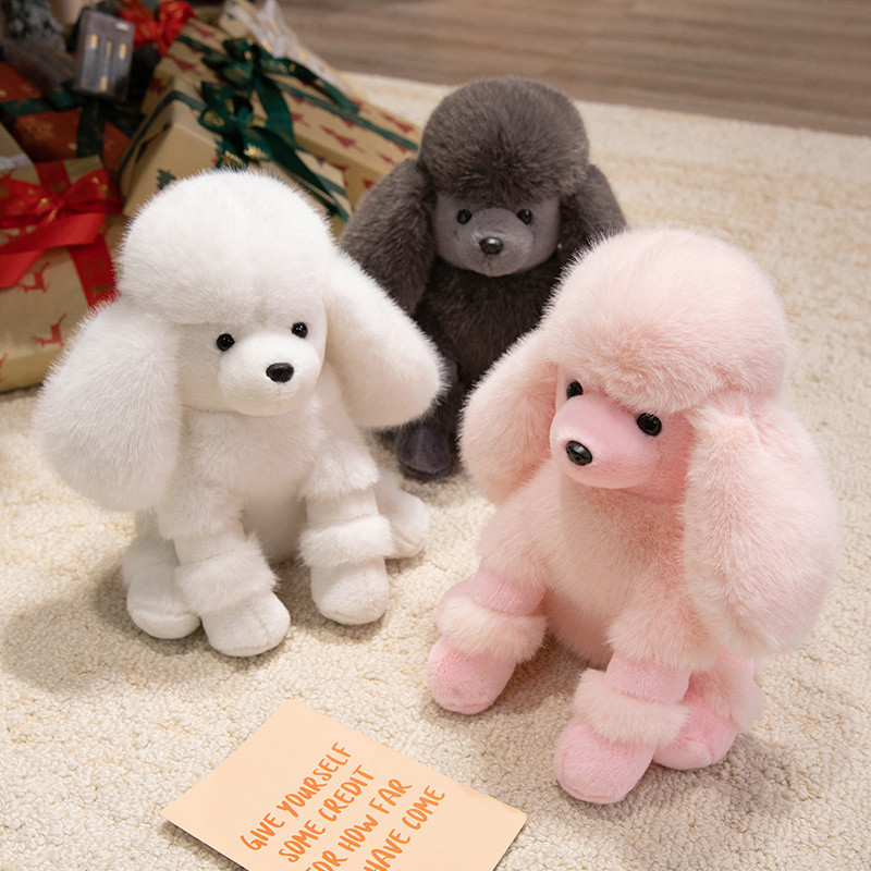 25/35cm Cute Simulation Dog Poodle Plush Toys Delicate Soft Kawaii ...