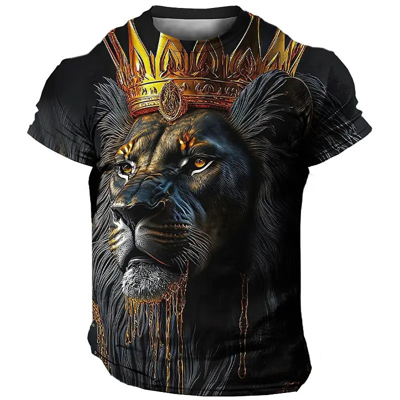 Goth Tiger Crown Graphic T Shirts Fashion Domineering 3D Printed T ...