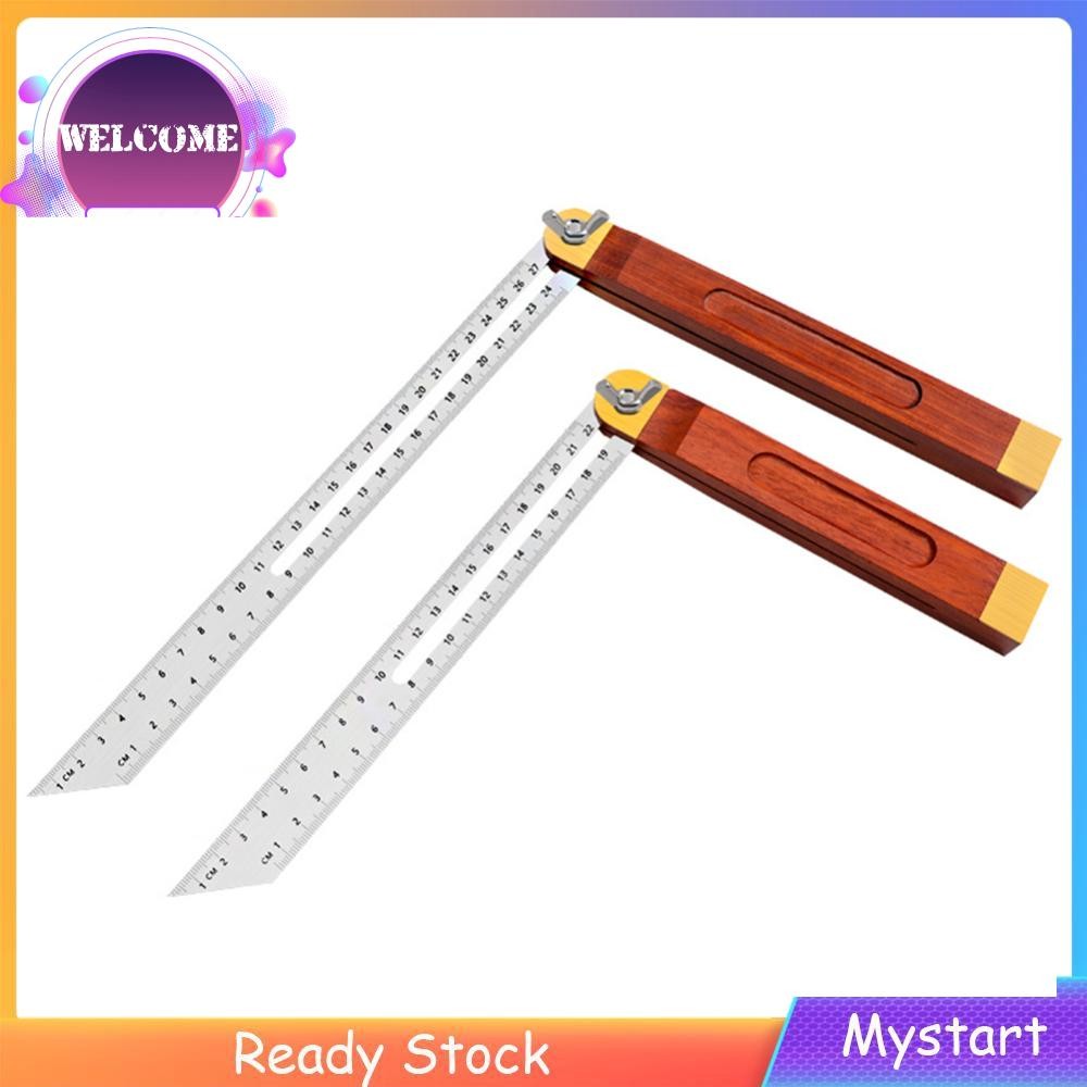 Sliding T-Bevel Measuring Ruler Wooden Marking Angle Ruler Gauge for ...