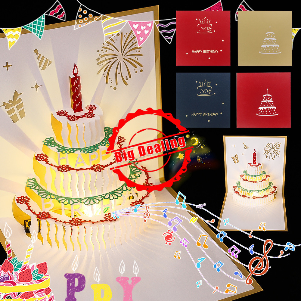 [ Big Deal ] Creative Greeting Card - Blessing Cards with Music Light ...