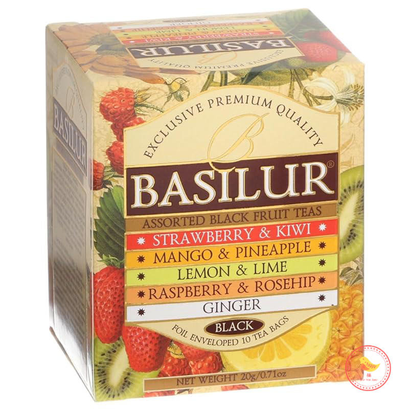 Basilur Tea Assorted Fruit Flavored Black Tea Bags - 10 Bags for ...