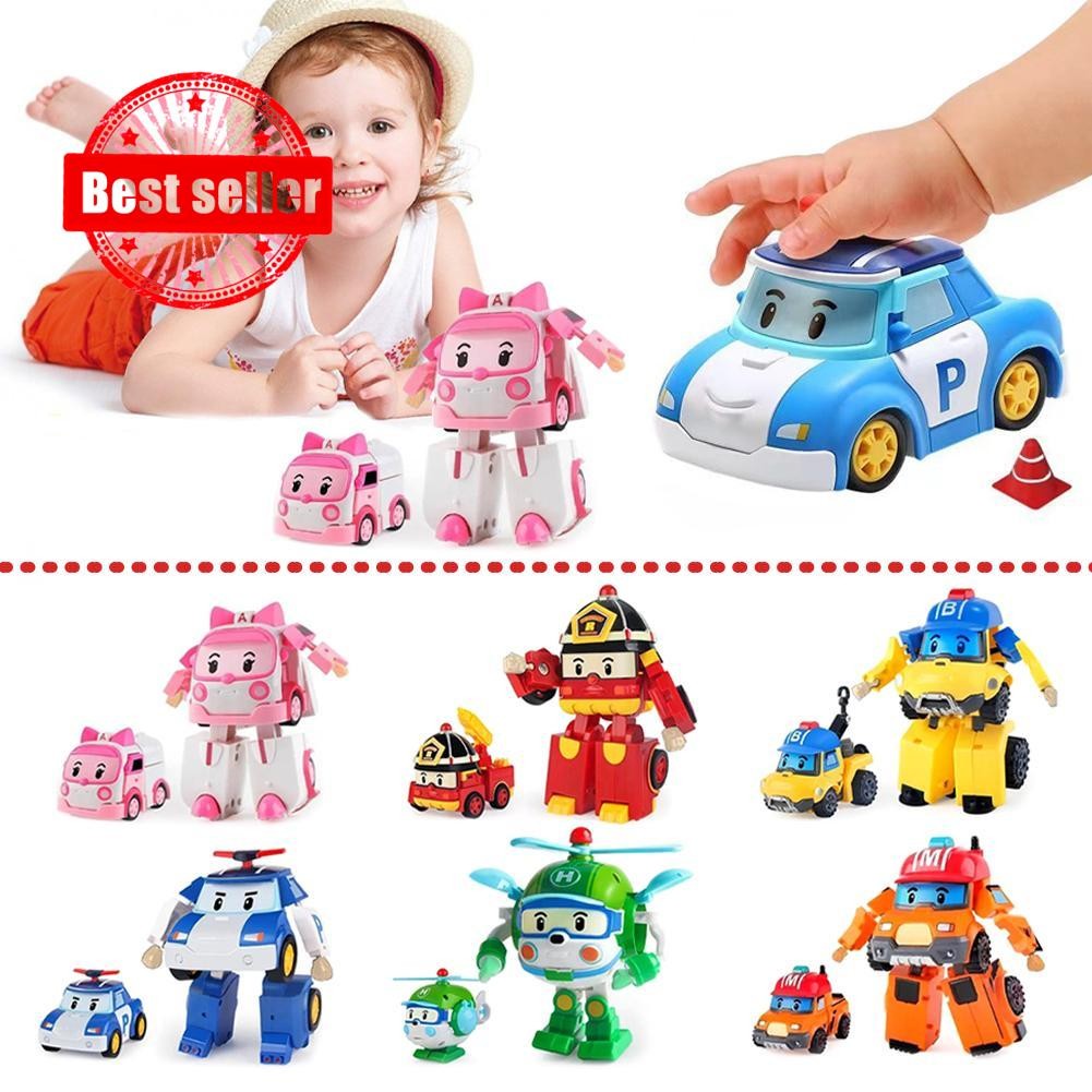 Better_Life Transformed Police Car Poli Robot Set Traffic Baby Set Toy ...