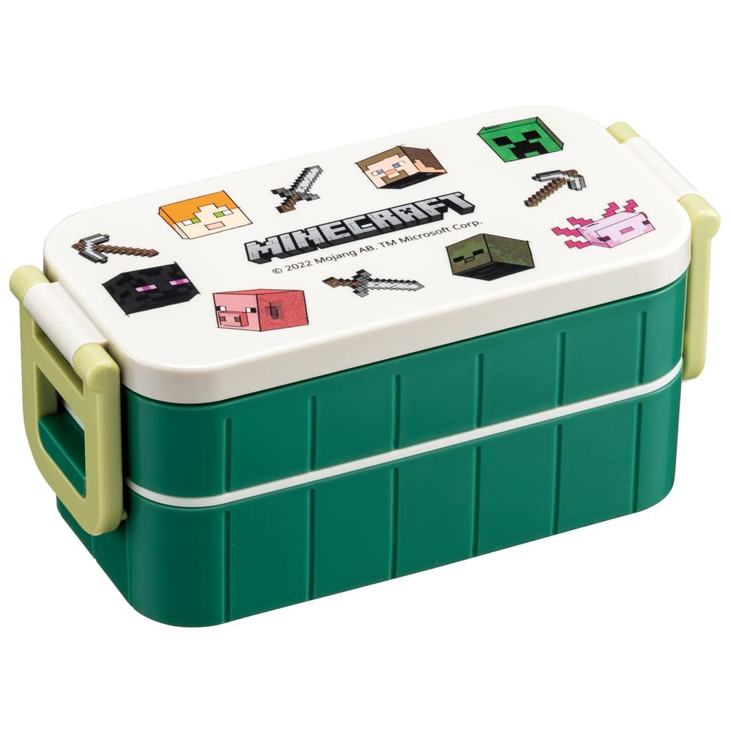 Skater Bento Box Minecraft Explorer 600ml Antibacterial 2 Tier for Women Made in Japan YZW3AG-A ...