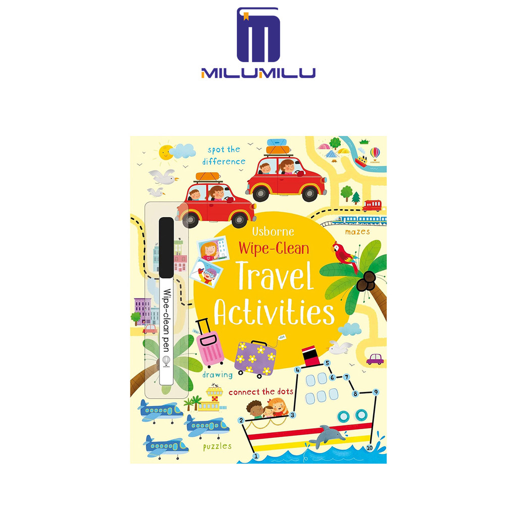 Usborne Wipe Clean Travel Activities Colouring English Activity Picture ...