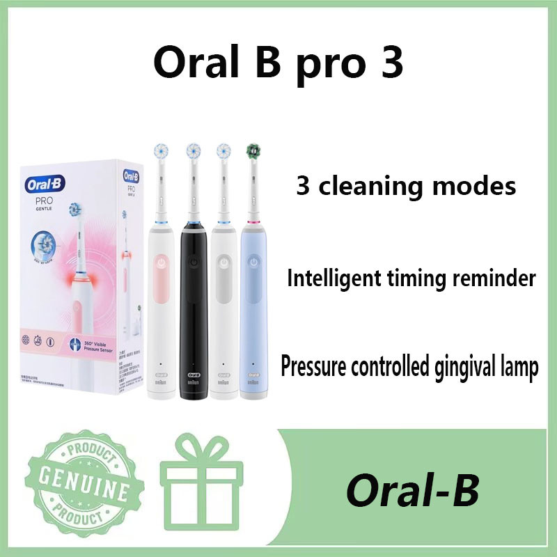 Oral B pro 3 electric toothbrush intelligent timing reminder 360 ...
