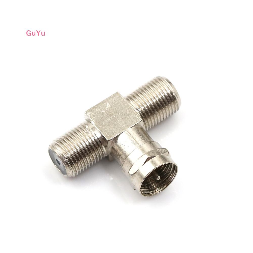 GUYU Male to 2 Female 2 Way F-Type Splitter Combiner TV Virgin Cable ...