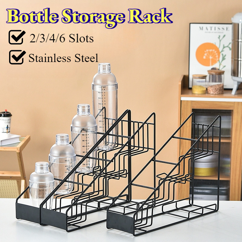 Stainless Steel Bottle Storage Rack Water Bottle Wine Holder Storage Rack Kitchen Organizer ...