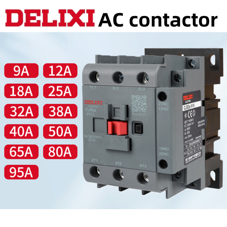 Delixi AC Contactor 220V Single Phase Household CJX2S-1210/2510/0910/0911/3201/2511/5011/9511 ...