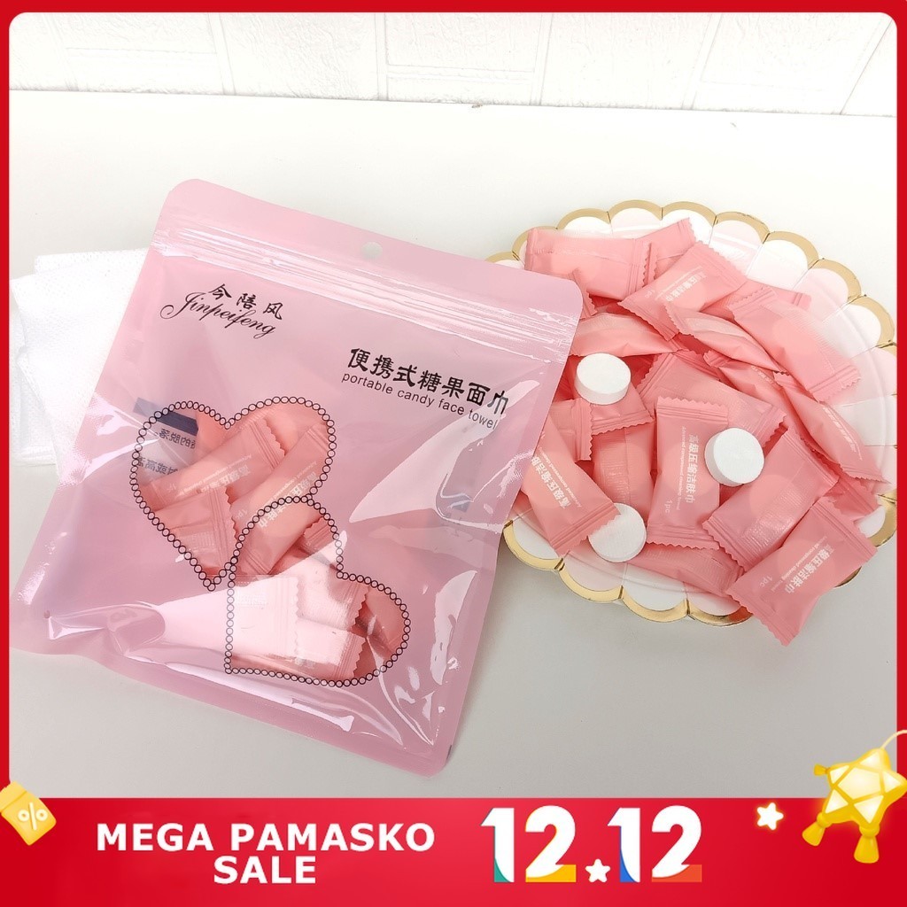 50pcs Portable Mini Compressed Towel Disposable Cleansing Towel Travel ...