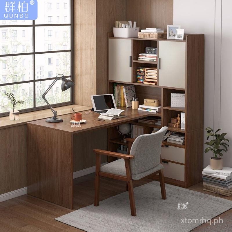Home Computer Desk Corner Desk Bookcase Integrated with Bookshelf ...