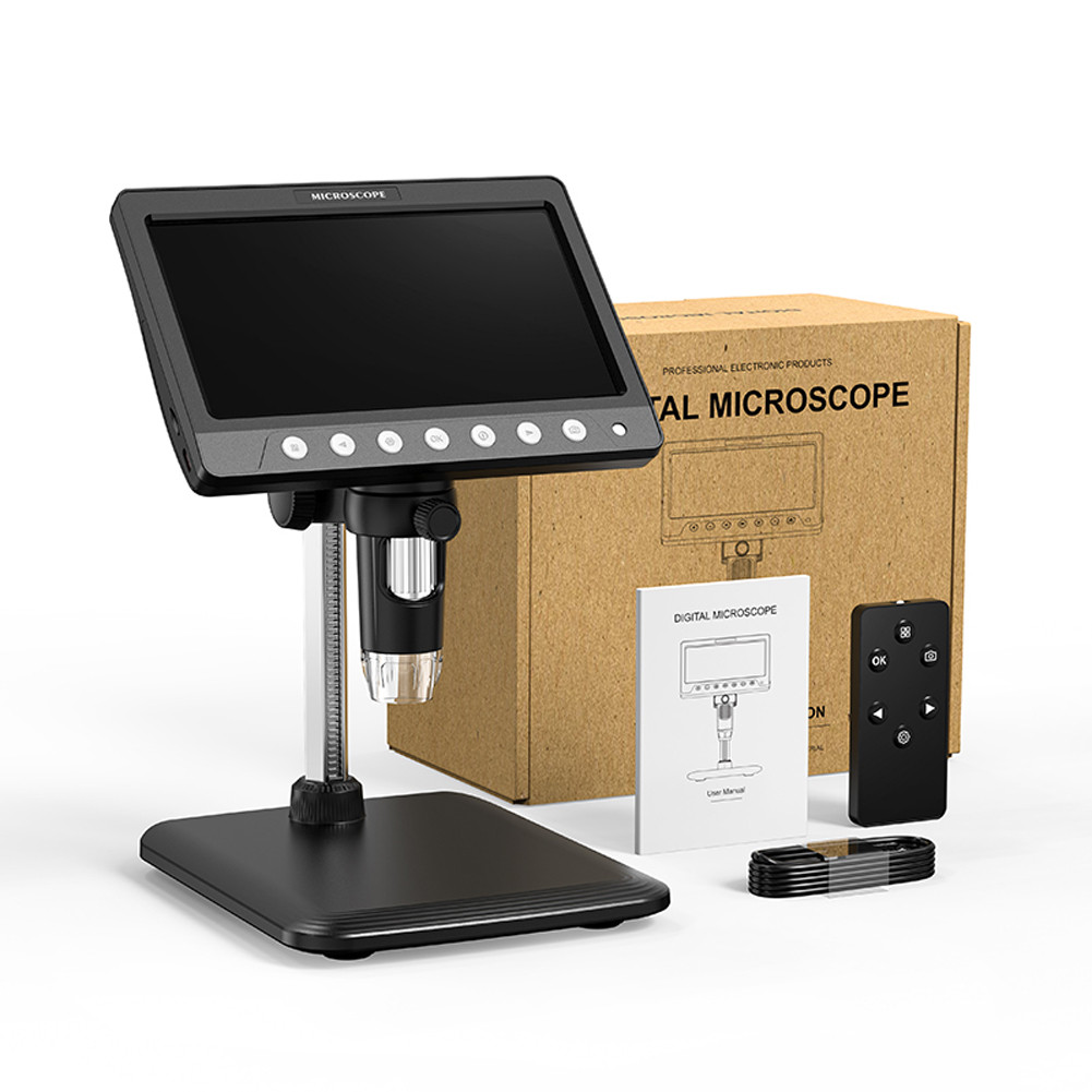 7 Inch IPS Digital Microscope 5MP HD Lens Soldering Microscope 8LED ...