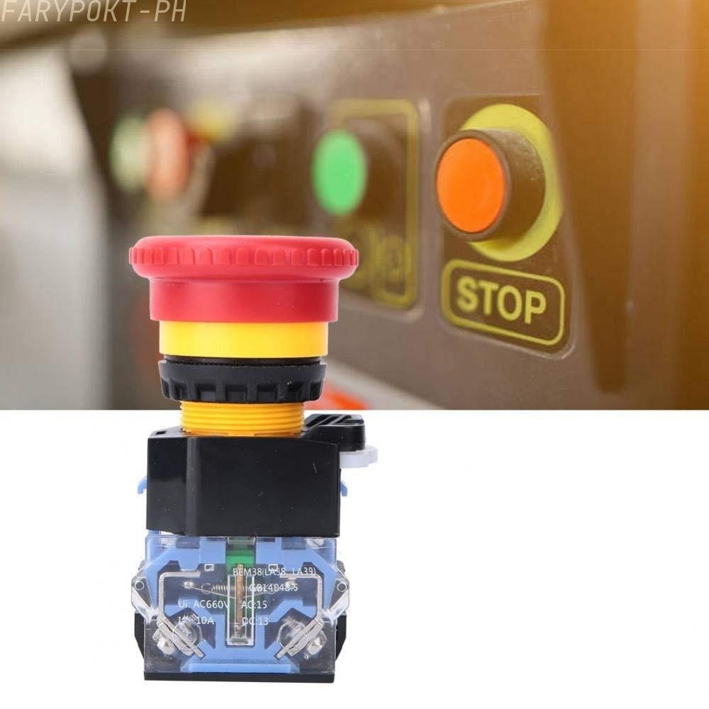 22mm NC NO Red Mushroom Head Emergency Stop Push Button Switch 660V 10A ...