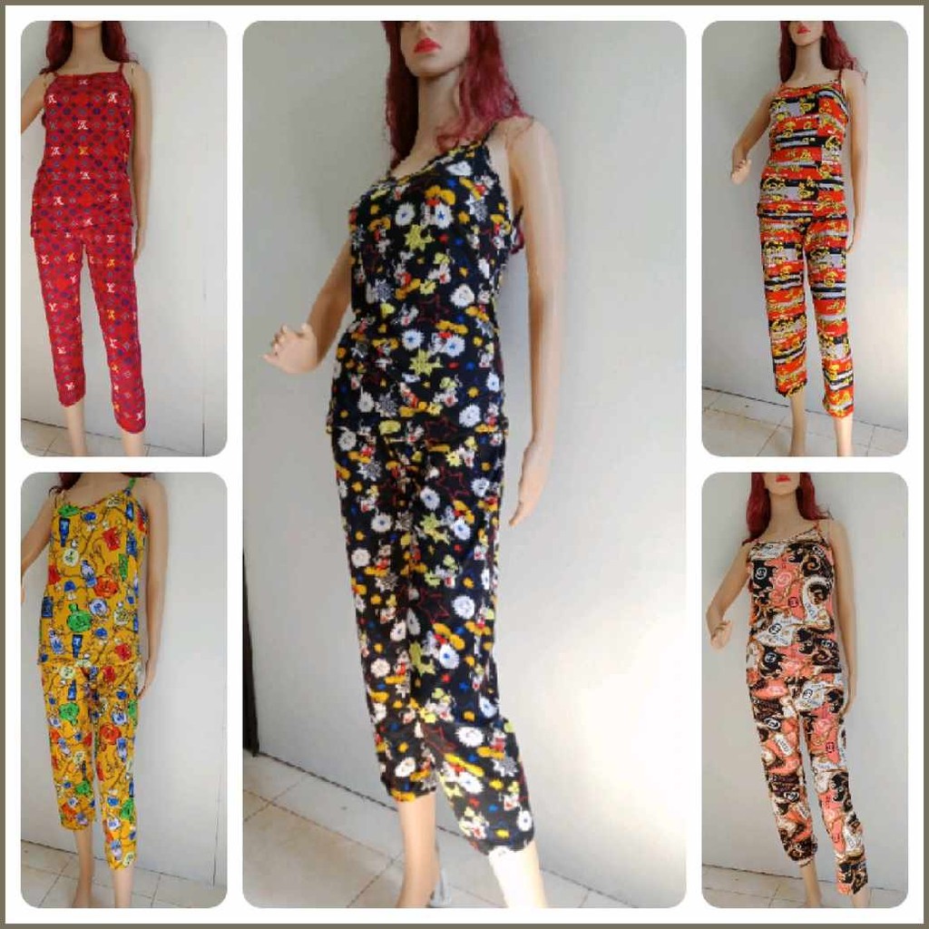 Spag{J$Sleeveless?r*Terno~x+Pajama s+x+V+v+C+Pambahay Pantulog Sleep ...