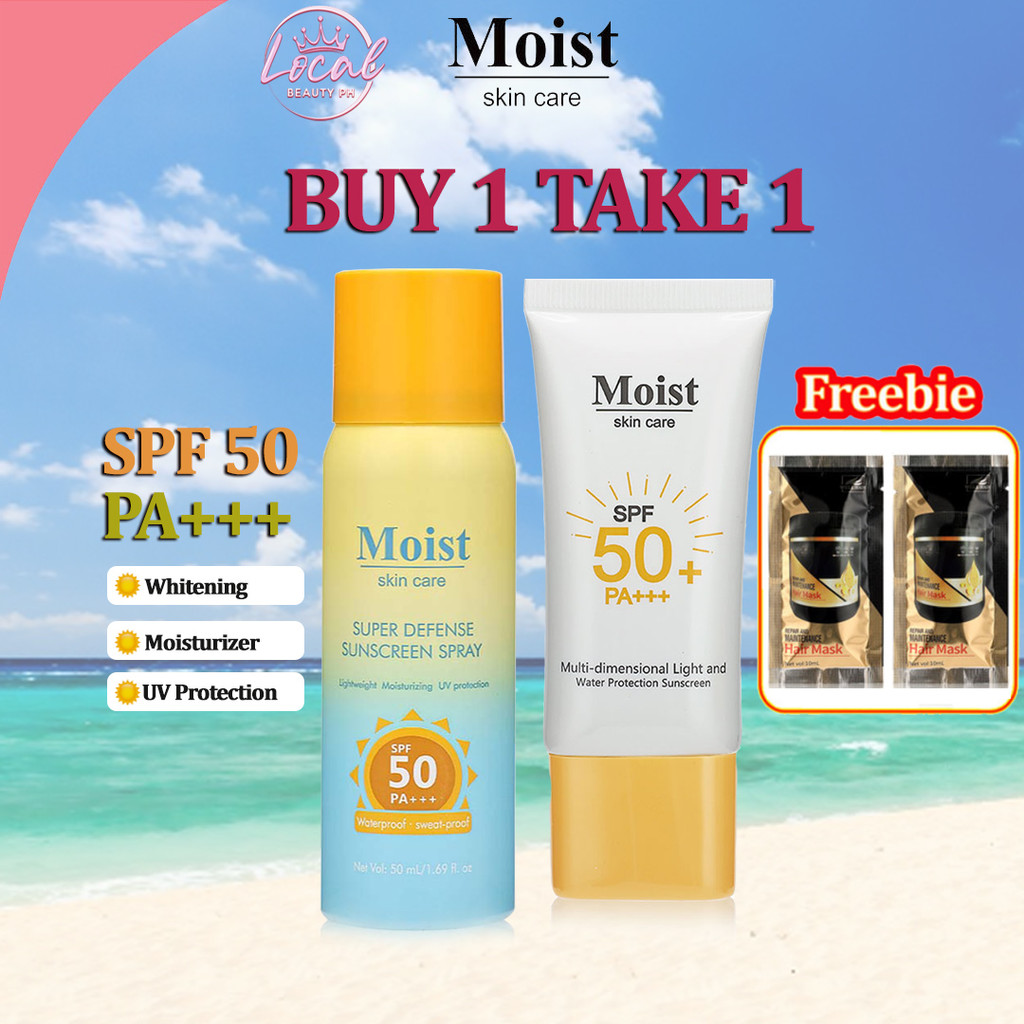 Moist Skincare Sunscreen SPF50 PA+++ Spray Mist 50ml+Cream 30ml ...