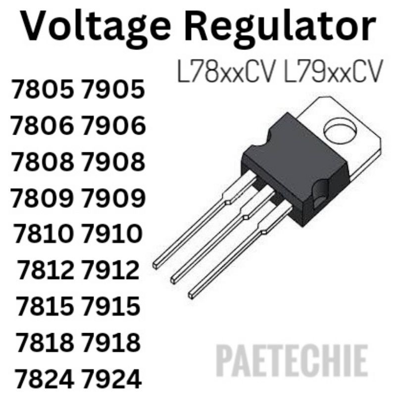 Voltage Regulator IC 7805 7806 7808 7809 7810 7812 7815 7824 7905 7906 7908 7909 7912 7915 7924 ...