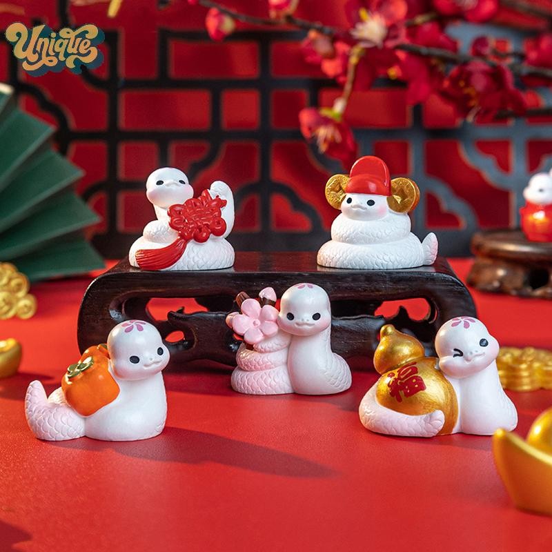 (Unique) 1Set 2025 Year Of The Snake Mini Ornament Fortune Zodiac Snake ...