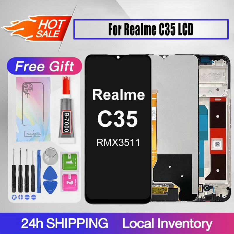Techparts LCD For Realme C35 + Screen parts + Free screwdriver set ...