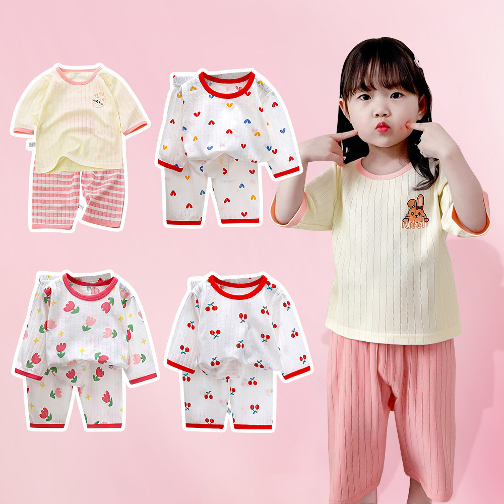 Girls Cartoon Pajama Terno Set | Soft Cotton Sleepwear for 0-7Y ...