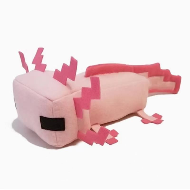 Minecraft Game Axolotl Pink Blue Four-legged Fish Salamander Yellow Bee ...