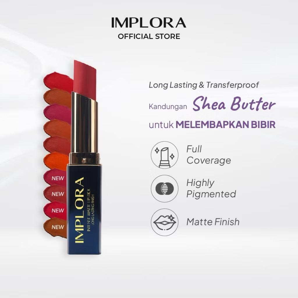 Implora Lipstick Intense Matte Long Lasting Finish 3.5gr BPOM | Shopee ...
