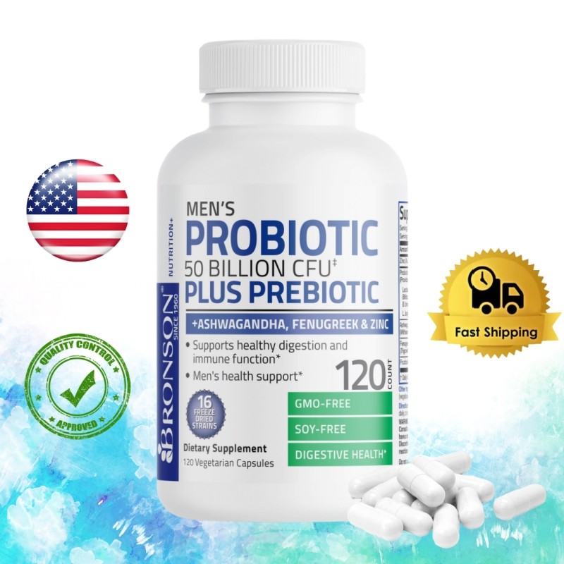 Bronson Men's Probiotics + Prebiotics to help improve metabolic health ...