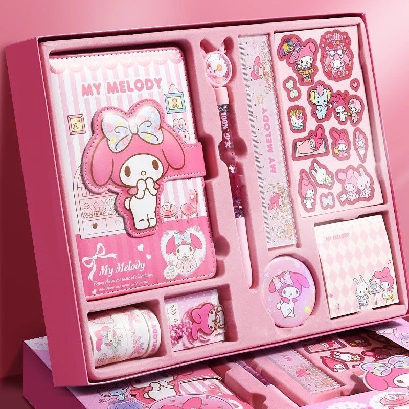 Sanrio Handbook Gift Box Set Melody Stationery Set Kuromi Cute Reward Gift Birthday Gift @241127 ...