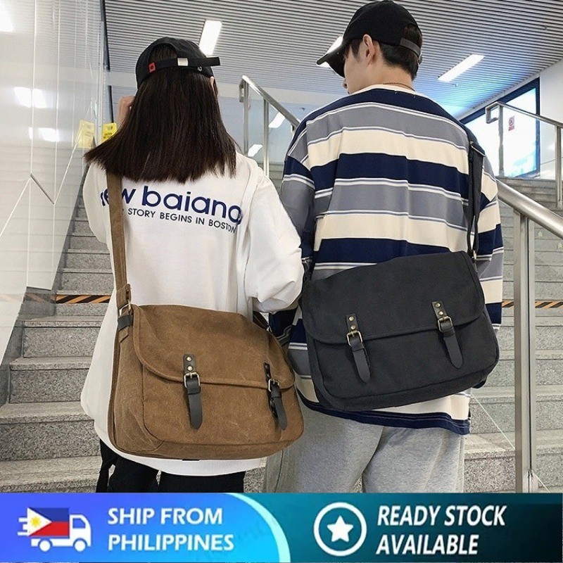 [Local Shipment] Ins Men's Large-capacity Japanese Messenger Bag Korean ...