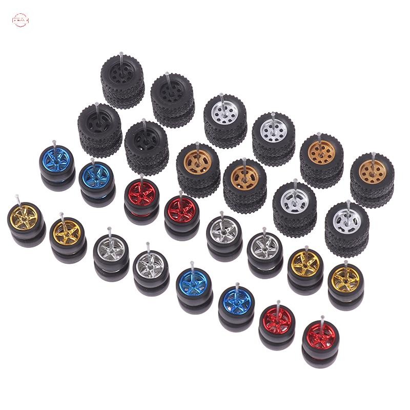 Sun 1Set DIY Racing Vehicle Toys 1:64 Car Wheels For Rubber Tire With ...