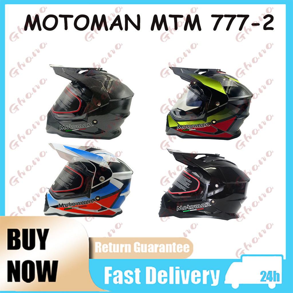 MOTOMAN OFF-ROAD DOUBLE VISOR HELMET MTM 777-2 MOTORCYCLE PROTECTIVE GEARS | Shopee Philippines