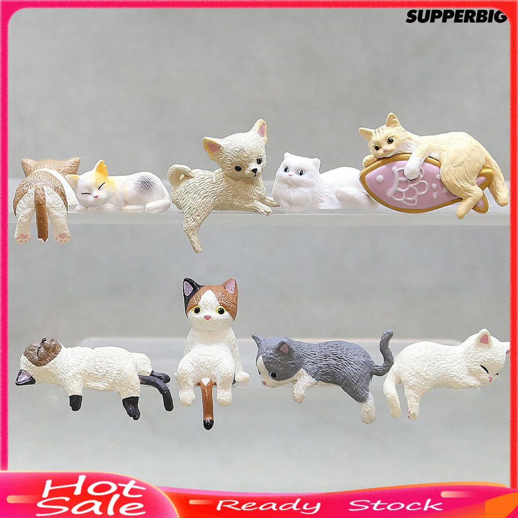Supperbig Mini Cat Figurine Collectible Kitten Ornament Cake Topper ...