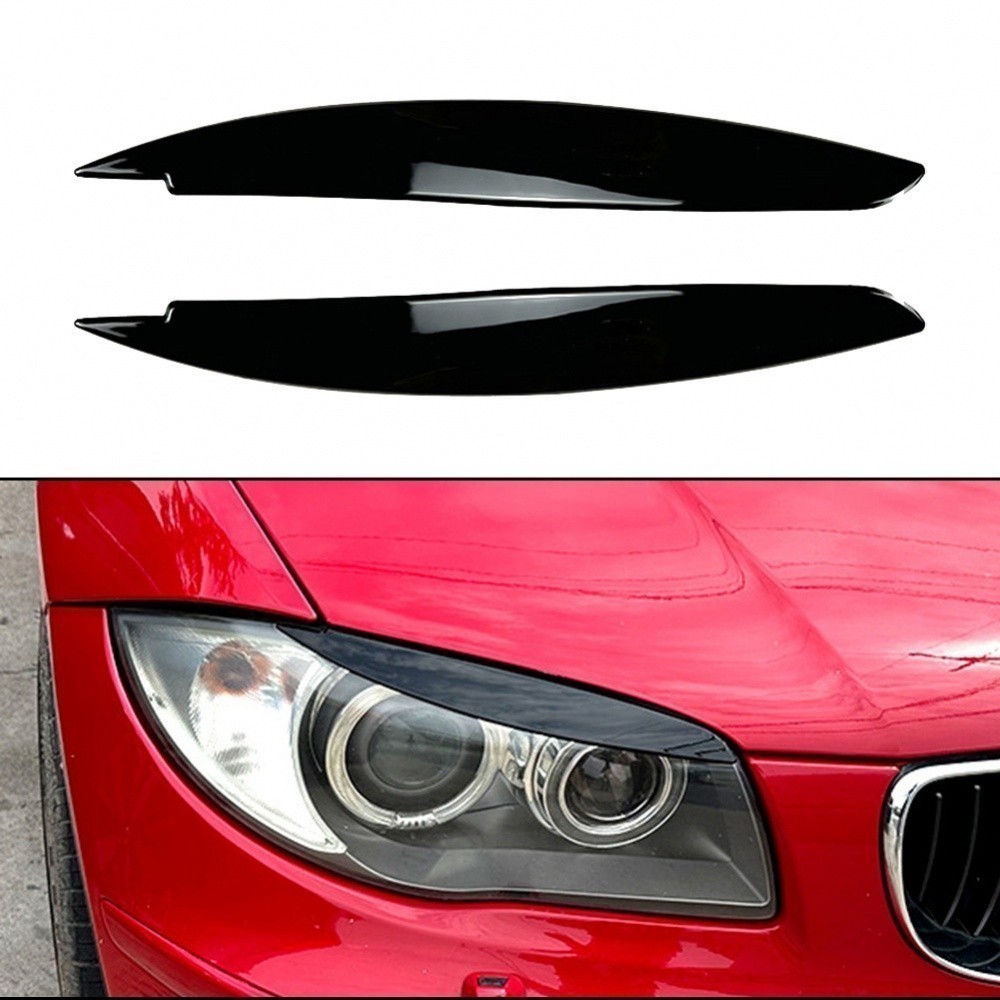 Black Plastic Eyebrows For BMW 1 Series E87 E88 E81 E82 Eyelids Brows ...