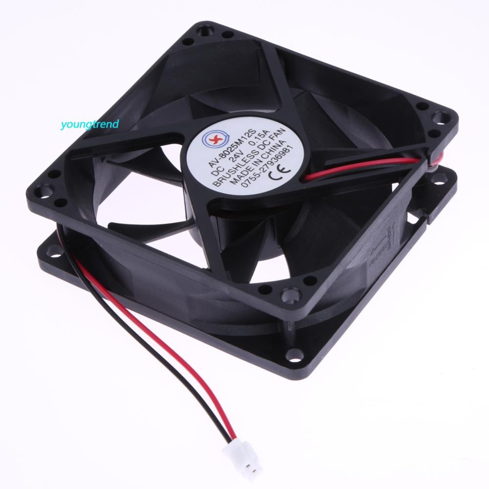 8025S 24V Brushless DC 7 Blade 2 Wires Cooling Fan 80x80x25mm LPE7 ...