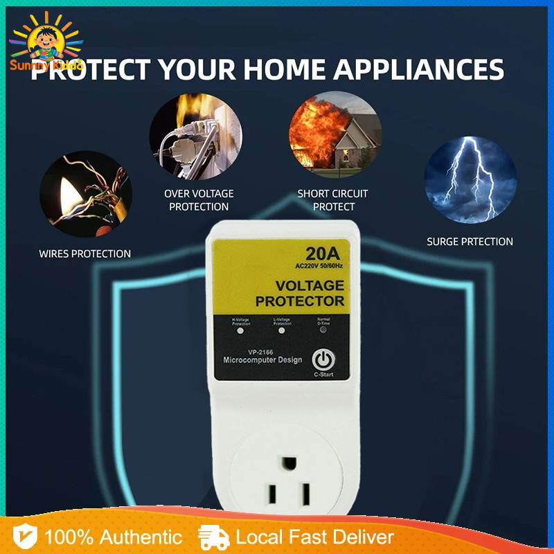 Power On Delay Voltag Power Surge Protector 3500W 20A Automatic Voltage ...