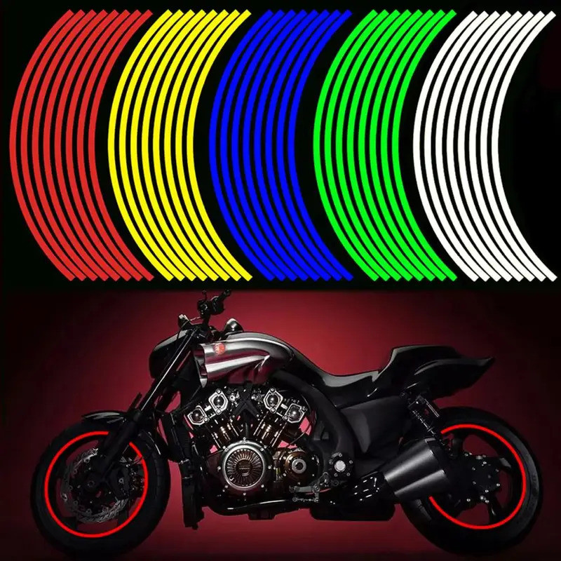 1 Pair PVC Motorcycle 18-inch Wheel Rim Stickers Modified Wheel ...