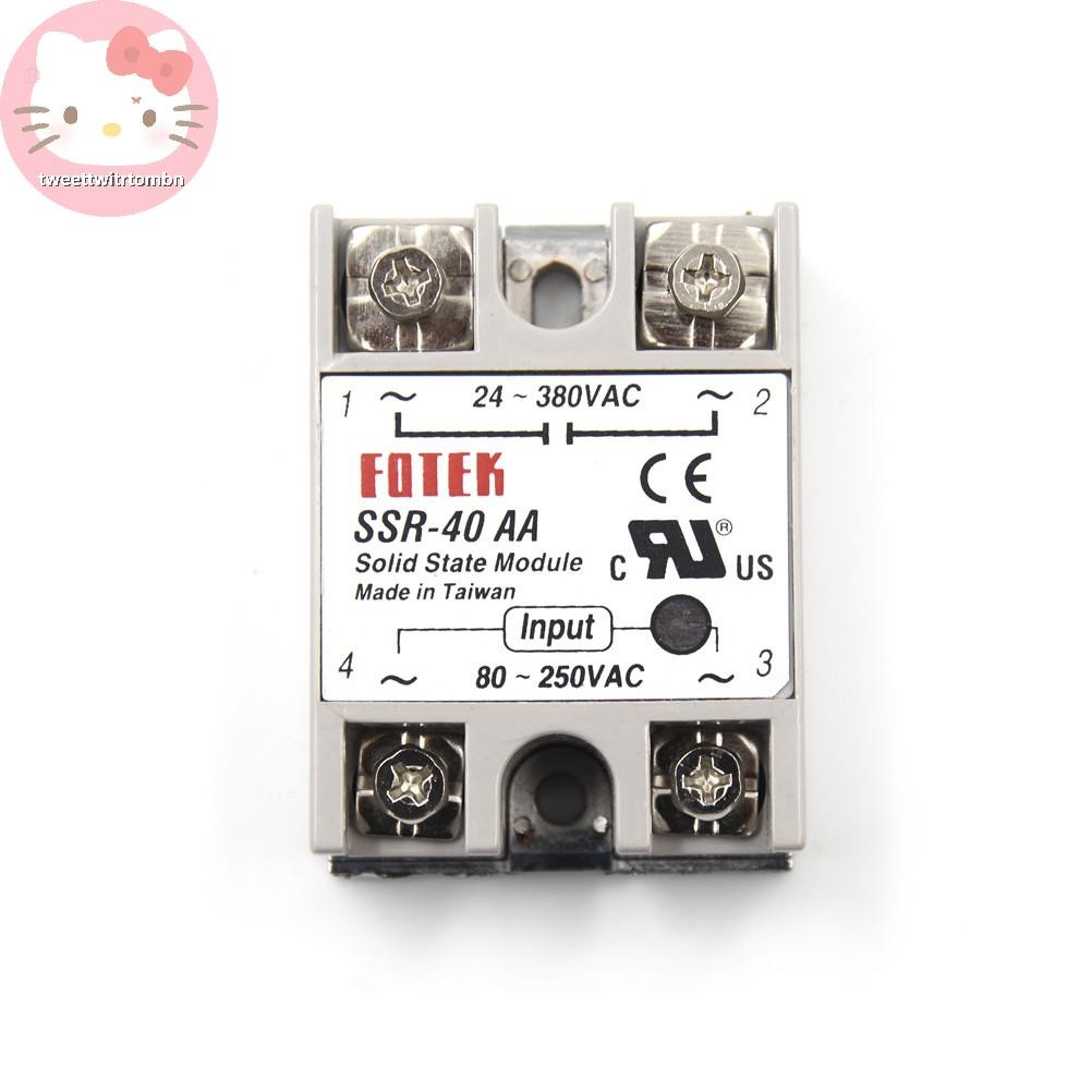 tweettwitombn solid state relay SSR-40AA-H 40A actually 80-250V AC TO 90-480V AC SSR 40AA PH ...