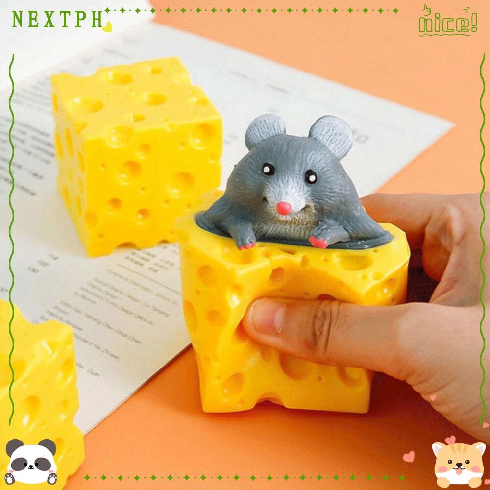NEXTPH Cheese Mouse Cup Pinching Joy, 5cm Parody Squeezed Yellow ...