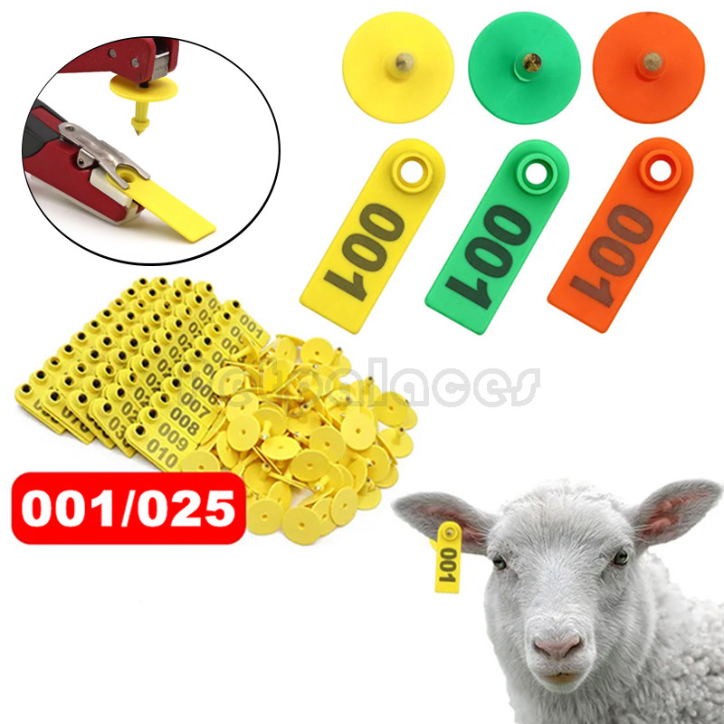 001-025 Goat Ear Tag Plastic Farm Animal Livestock Ear Tag Set Mark ...