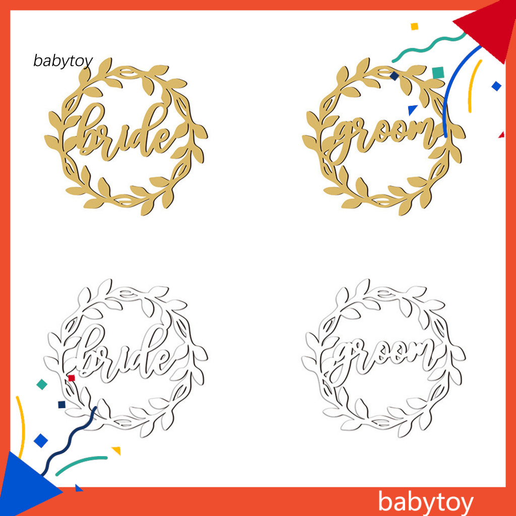 BABY 1 Set DIY Wedding Chair Hanging Signs Wedding Supplies Bride Groom ...
