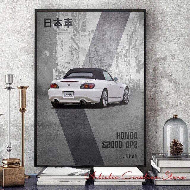Popular Poster Japan Car Honda S2000 JDM Mazda RX7 Poster Nissan Modern ...