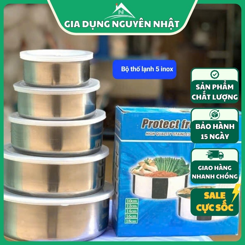 High quality stainless steel cold bowl set for food storage includes 5 ...