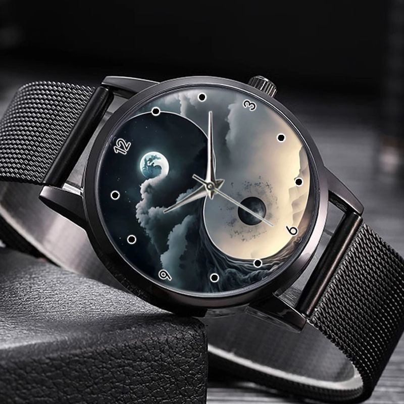 Eight Diagrams Watch China-Chic Simple Tai Chi Yin Yang Sun Moon Feng ...