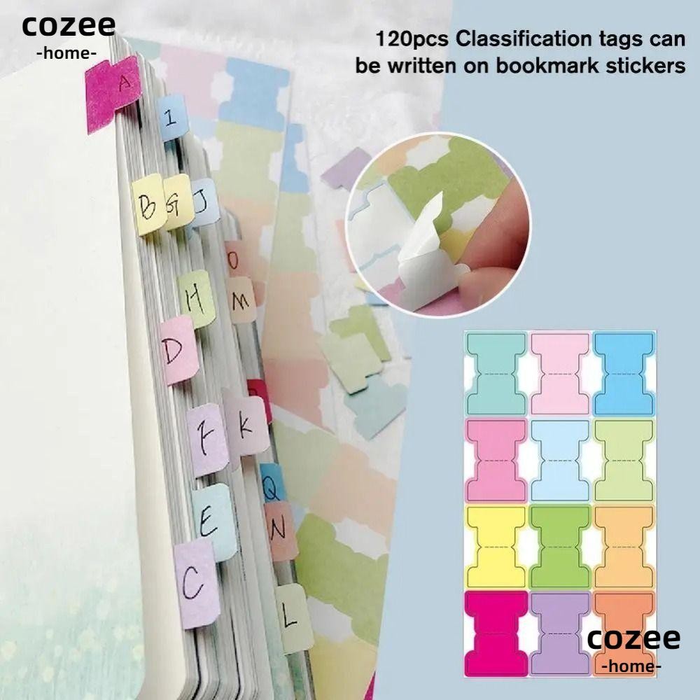 COZEE 60/120Pcs Self-adhesive Paper Tabs, Office Stationery Multicolor ...