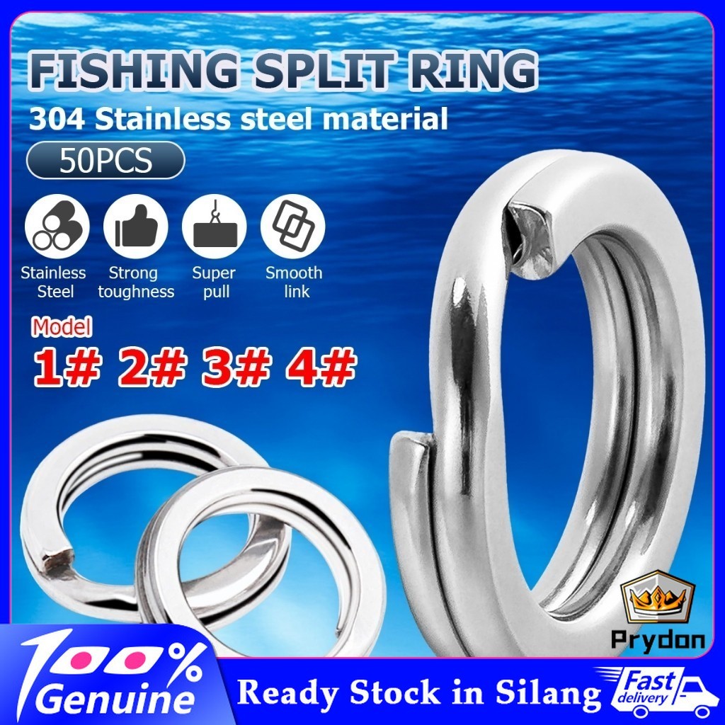 PryDon Fishing Split Rings 50pcs Fishing Accessories Stainless Steel ...
