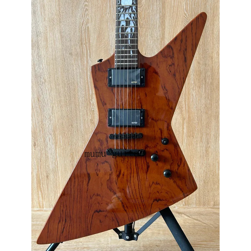 Original Wood Color EMG Pickups Explorer Electric Guitar Mahogany Body ...