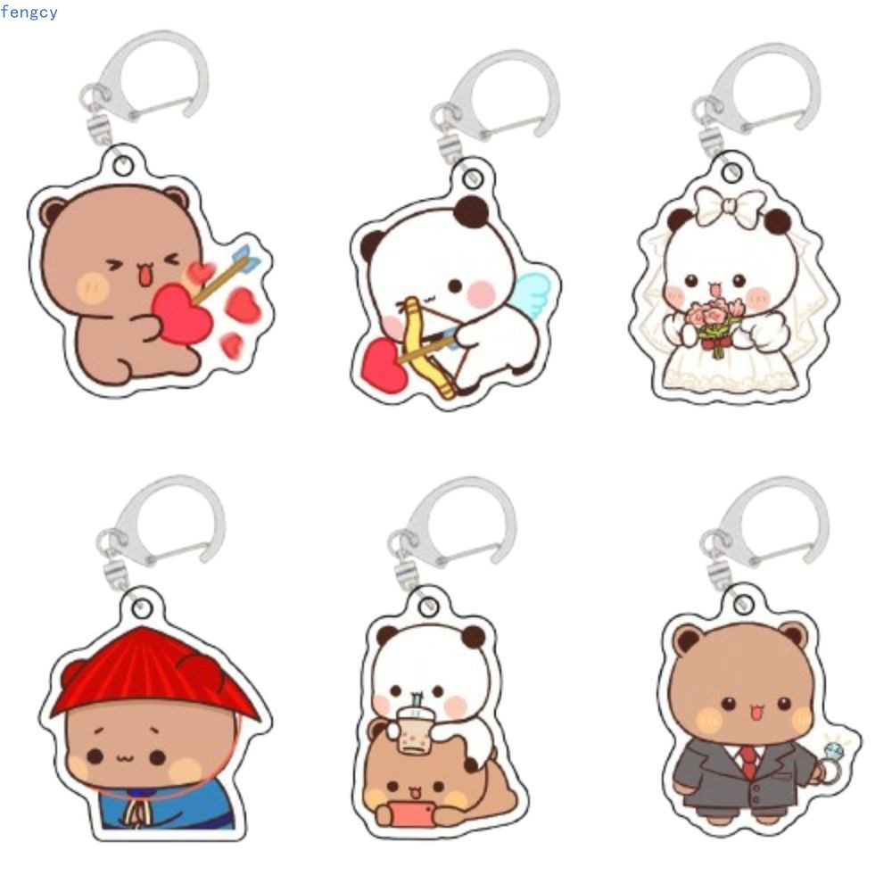FENGCY Cartoon Bubu Dudu Key Chain, Acrylic Animal Bubu Dudu Keychains ...