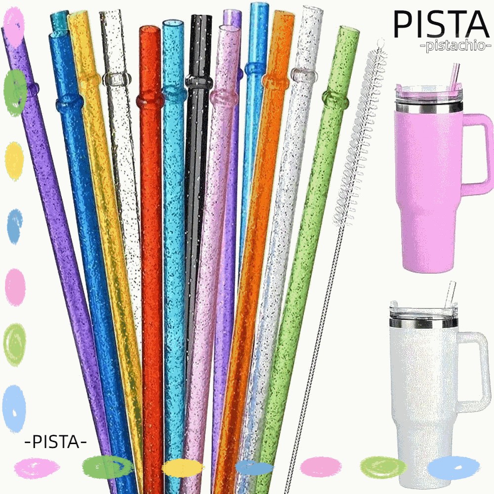 PISTA 1PC Gold Powder Plastic Straw, Car Travel Cup Straw Cup ...