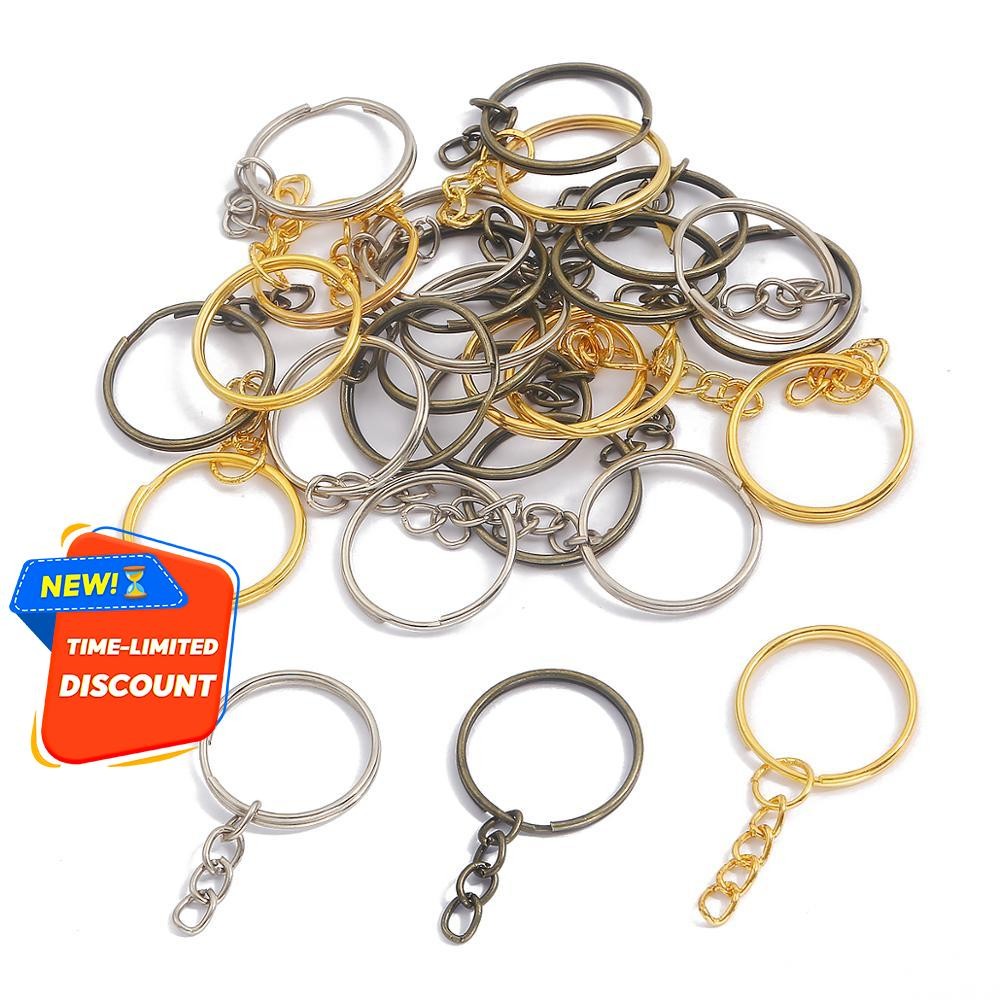 10mm Gold Brass Key Chain Rings - Bulk 50/100pcs DIY Jewelry Making ...