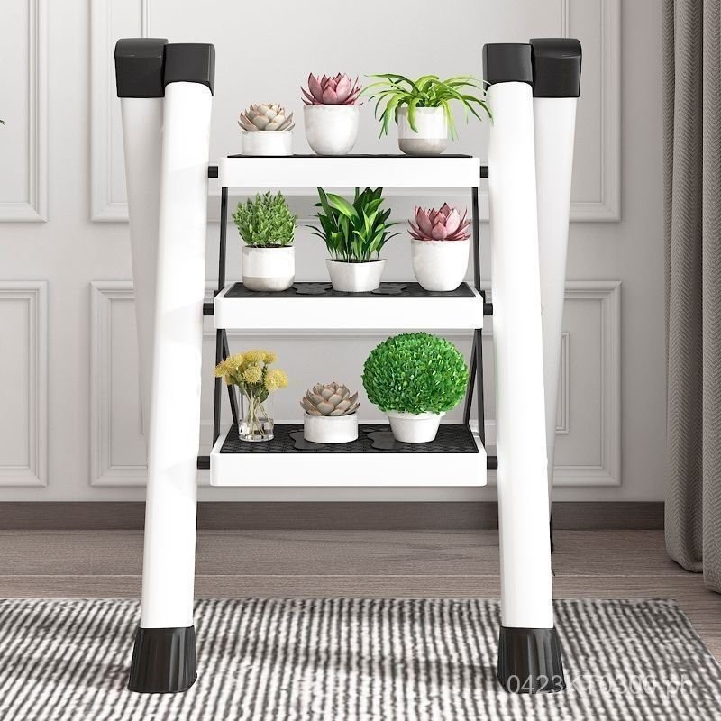 Folding Ladder Carbon Steel Thickened Household A-Frame Ladder ...