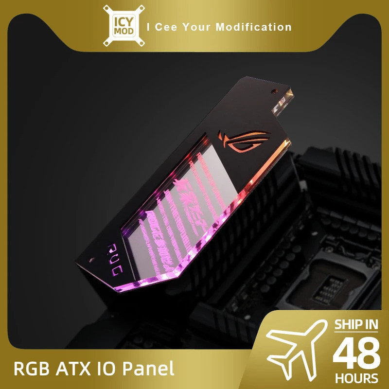ATX Chassis IO Panel DIY ROG Belief PC Gamer Refit ARGB MOBO Decoration ...