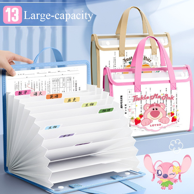 Ossayi Kawaii Handheld File Folders A4 13-layer Waterproof Cartoon ...